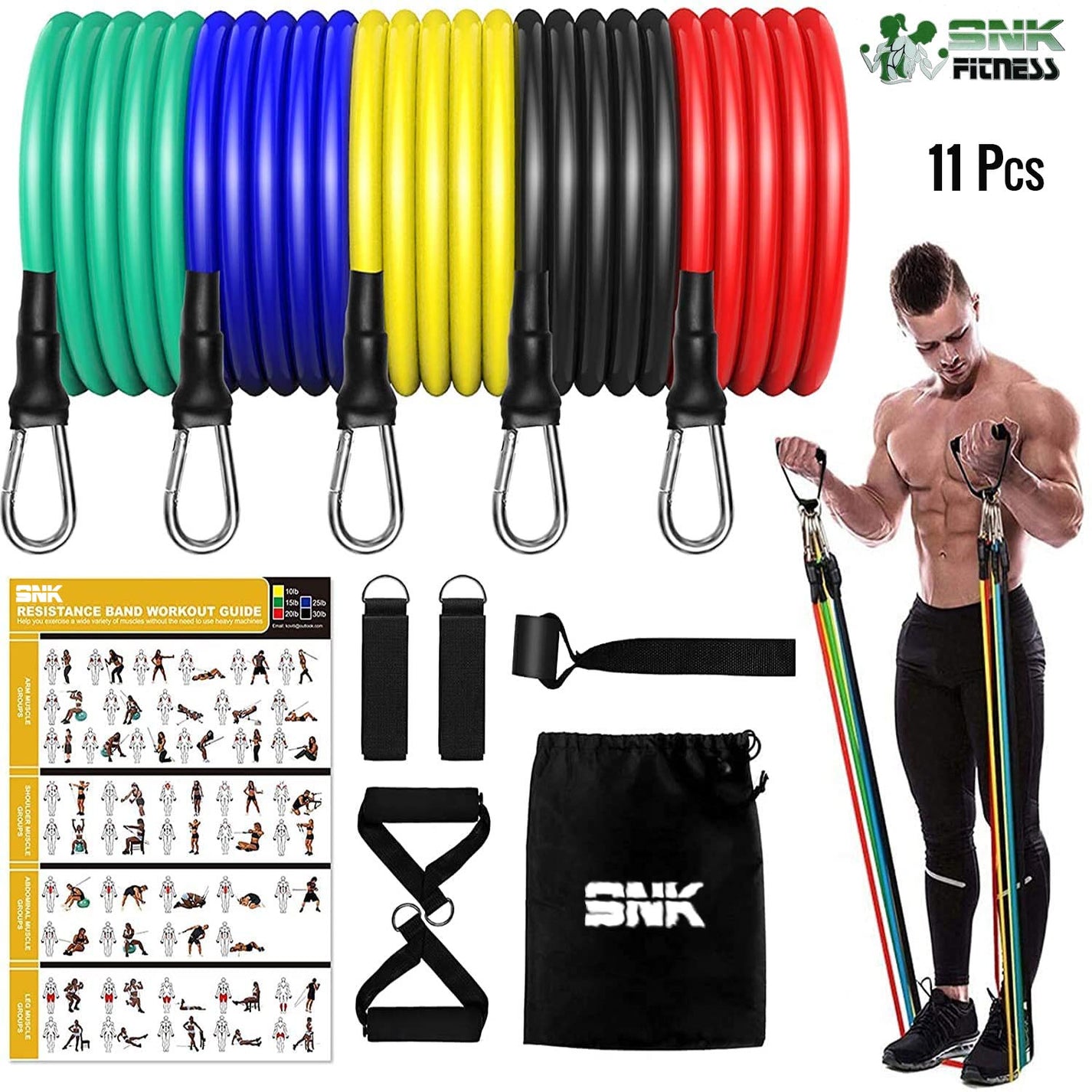 5-in-1 Resistance Bands Set | Your Full-Body Gym at Home – SNK FITNESS