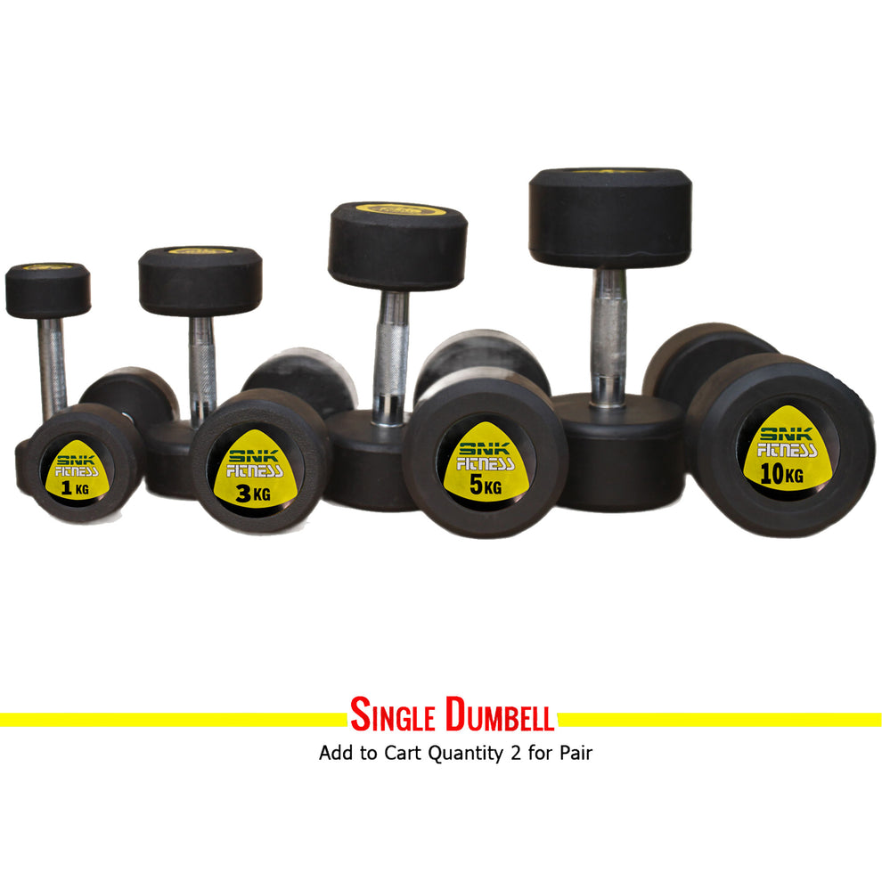 Buy SNK FITNESS Rubber Coated Dumbbell - New Stylish Design Dumbbells ...